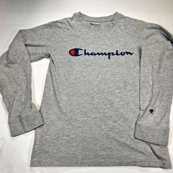 Champion | Shirts & Tops | Champion Kids Long Sleeve Logo Shirt Gray ...